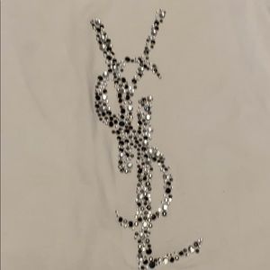 Yves Saint Laurent | Tops | Ysl White Glitter Tee | Poshmark